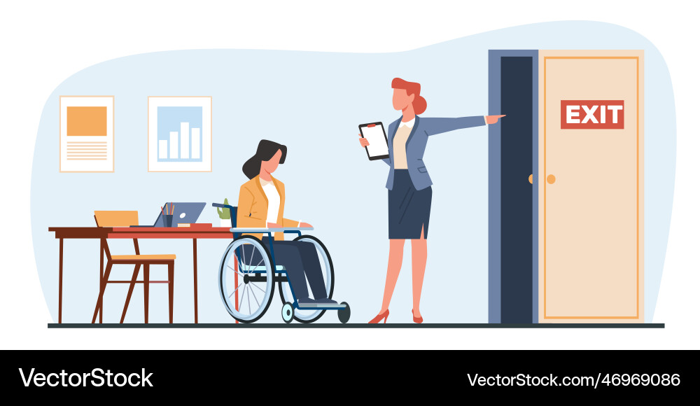 Discrimination against disabled people with woman Vector Image