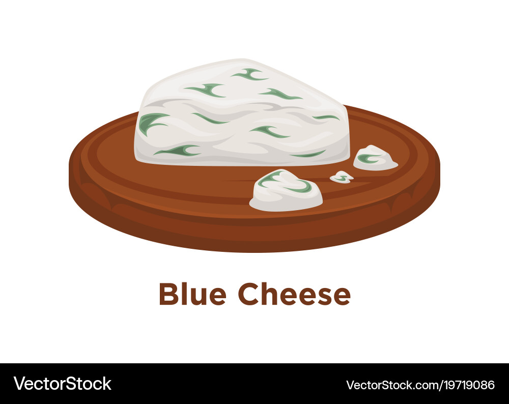 Exquisite expensive blue cheese triangular piece Vector Image