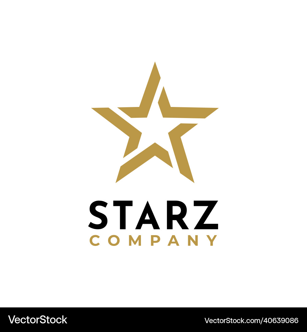 Golden star logo Royalty Free Vector Image - VectorStock