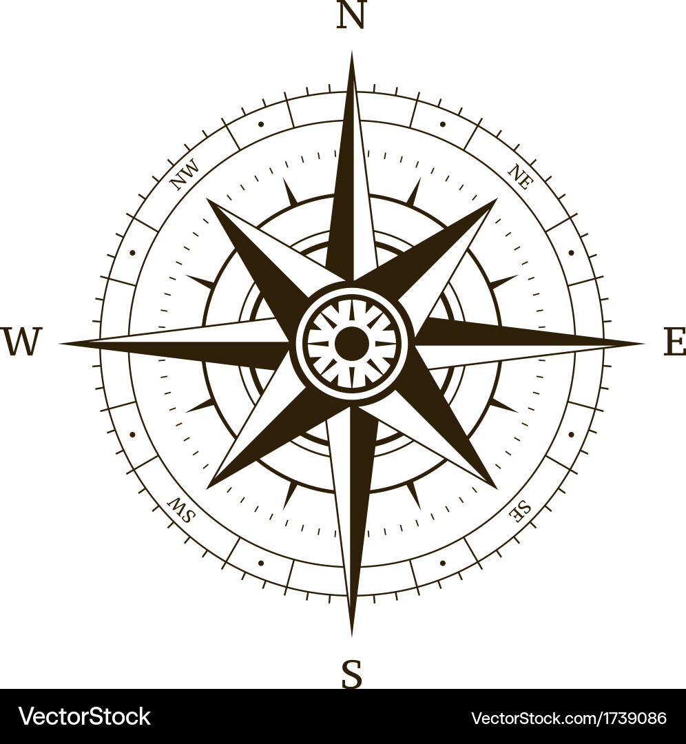 Navigation Wind Rose Compass Royalty Free Vector Image