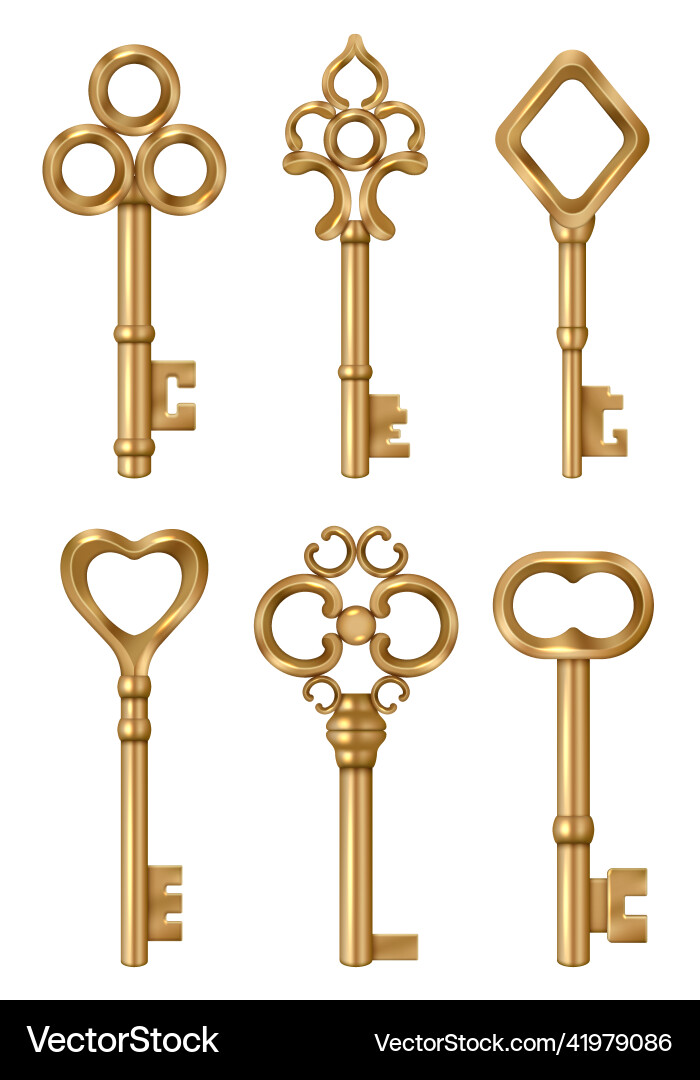 Ornate Golden Keys - Medieval Estate Royalty Free Vector