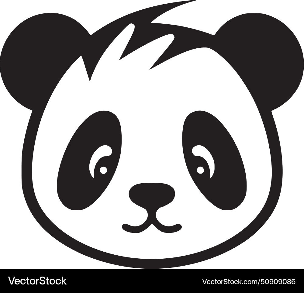 Panda - black and white isolated icon Royalty Free Vector