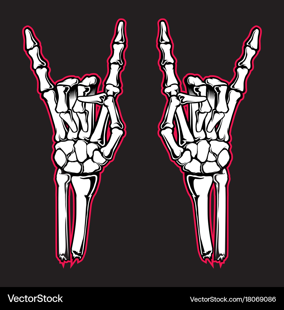 Skeleton Hand with Horn Royalty Free Vector Image