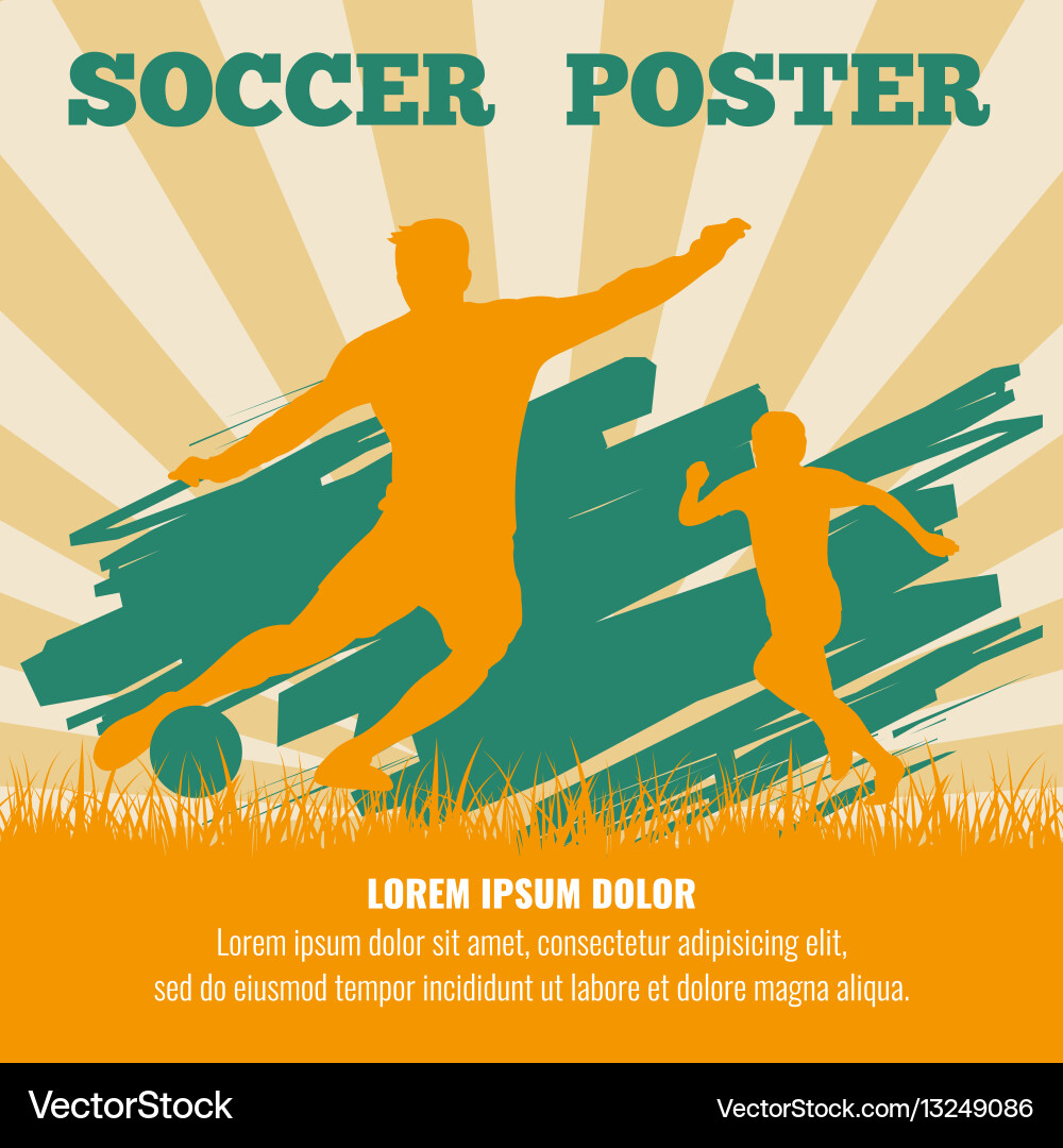 Soccer Players Poster Template Royalty Free Vector Image
