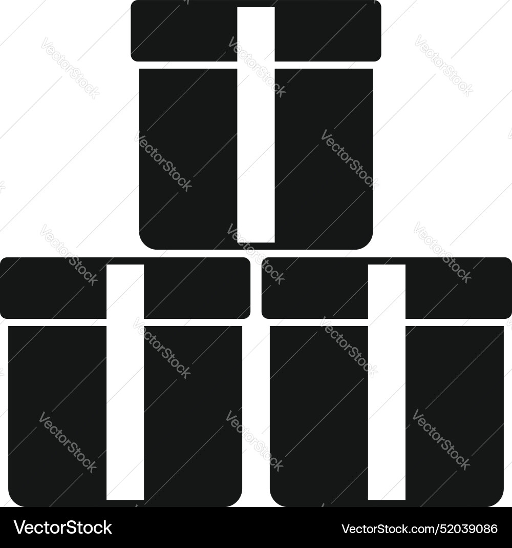 Stack of gift boxes icon representing surprise Vector Image