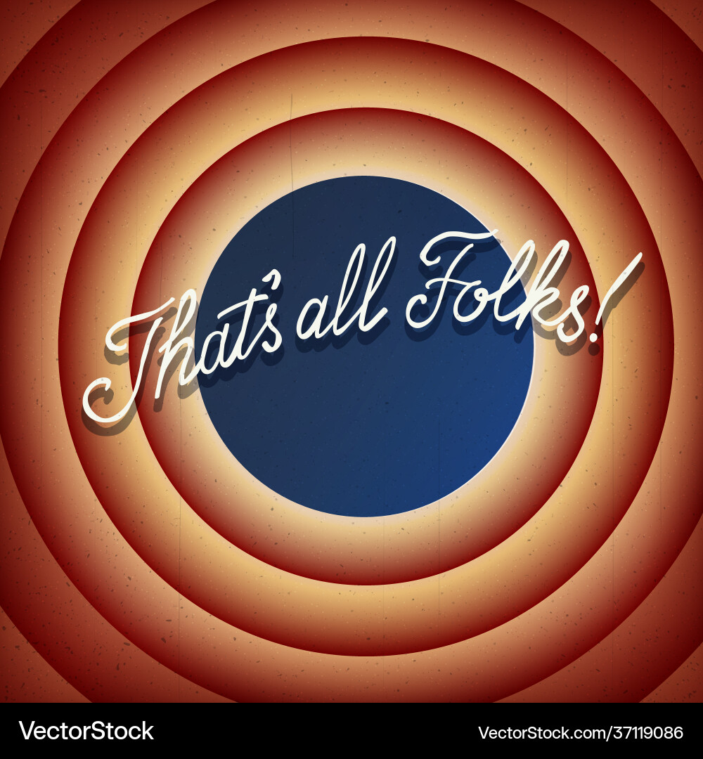 That's All Folks Ending Screen Royalty Free Vector Image