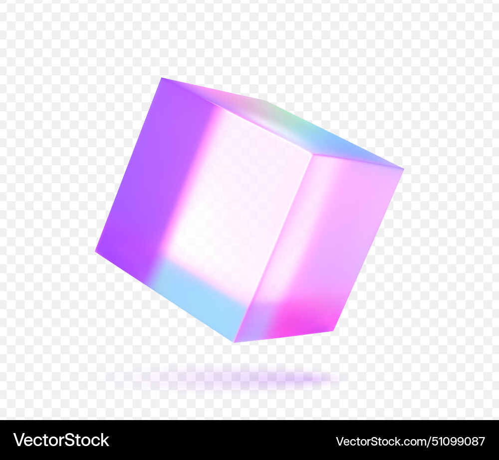3d render glass cube set Royalty Free Vector Image