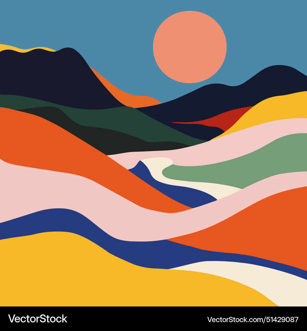An abstract colorful landscape pattern Royalty Free Vector