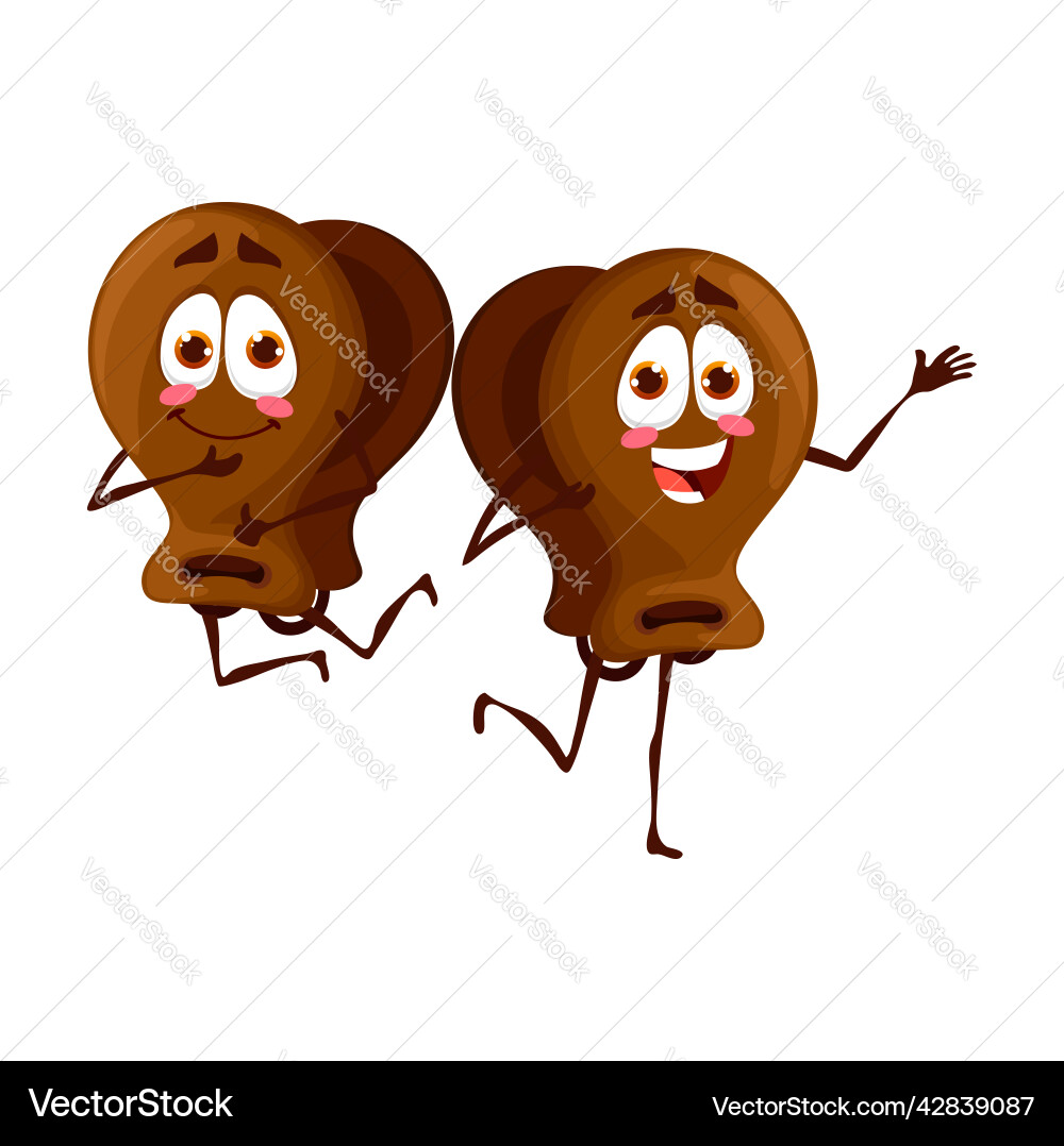 Cartoon castanets characters music instruments Vector Image