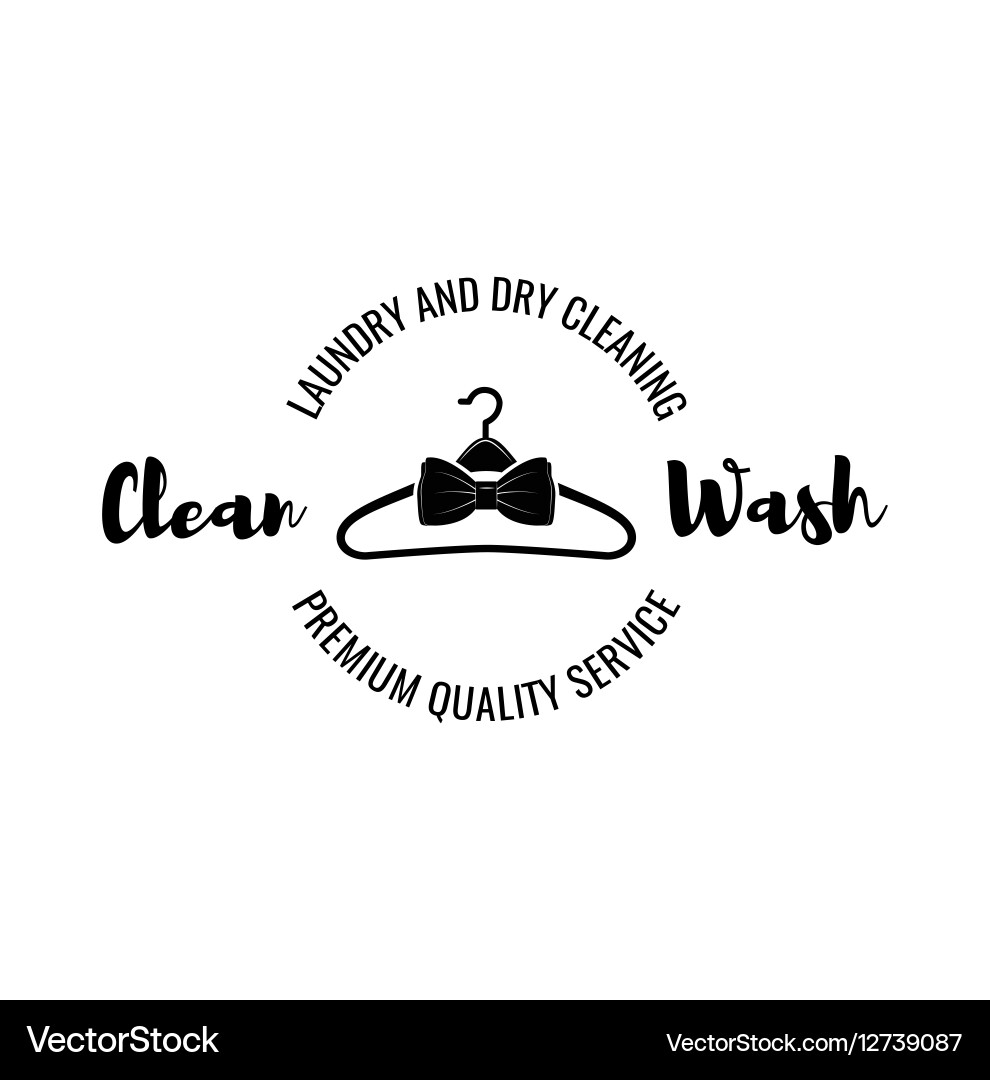 Clothes hanger tie dry cleaning label laundry Vector Image