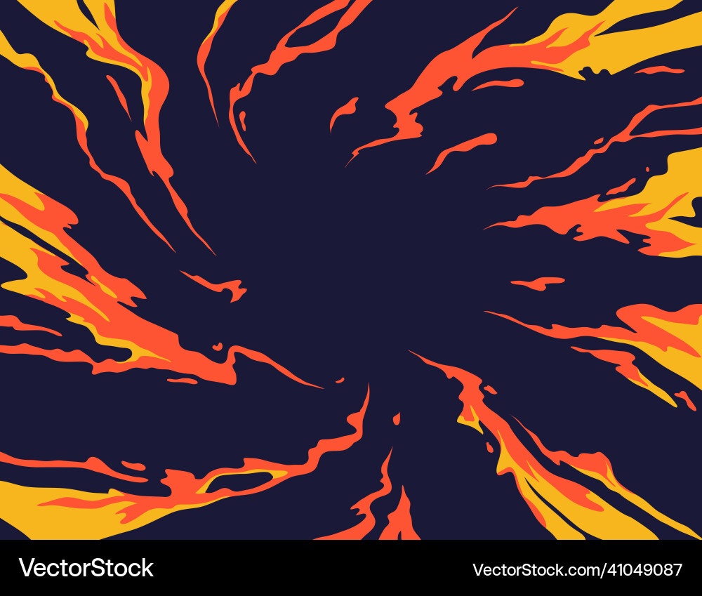 Comic book fantastic fire flames smoke background Vector Image