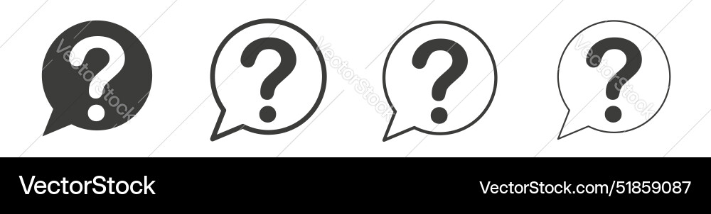 Comment question icon set faq Royalty Free Vector Image