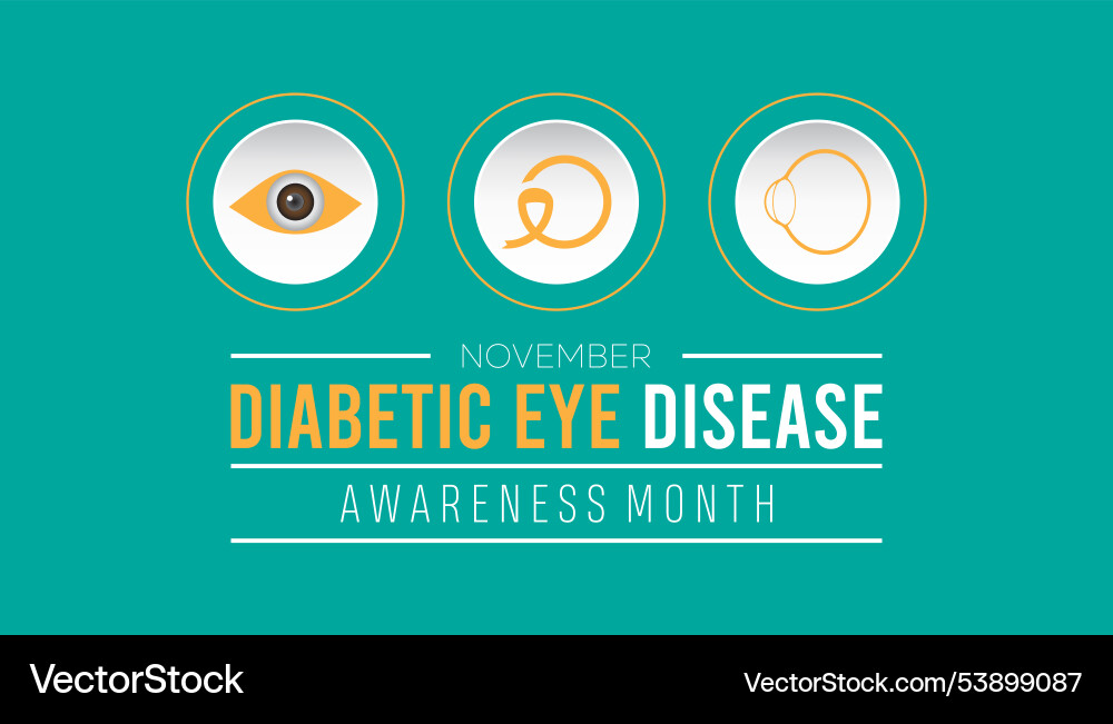 Diabetic eye disease awareness month Royalty Free Vector