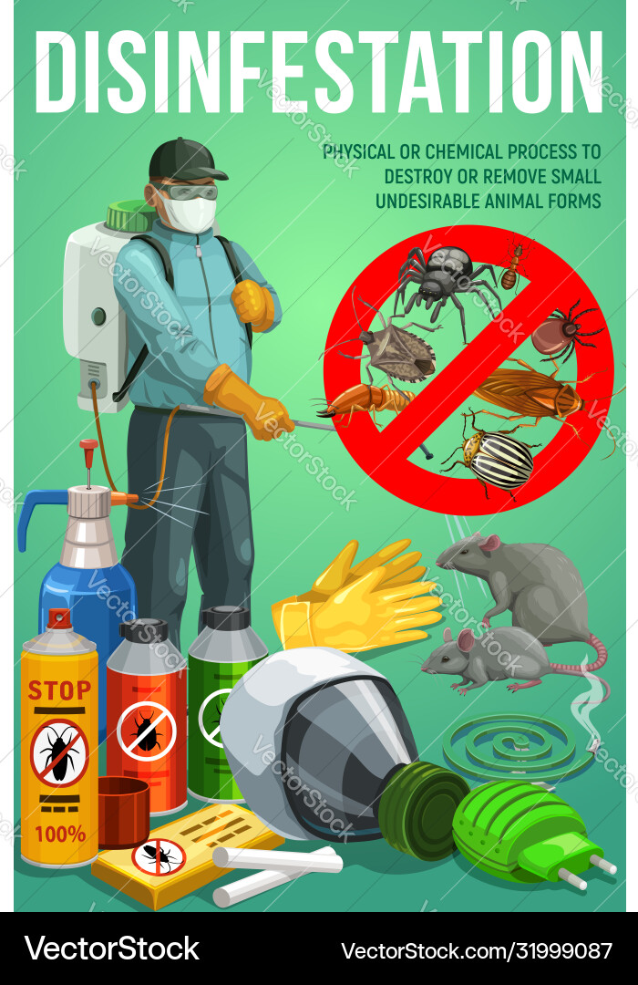 Disinfestation service pest control deratization Vector Image