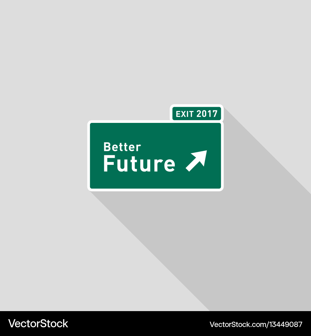 Future highway road sign direction flat design Vector Image