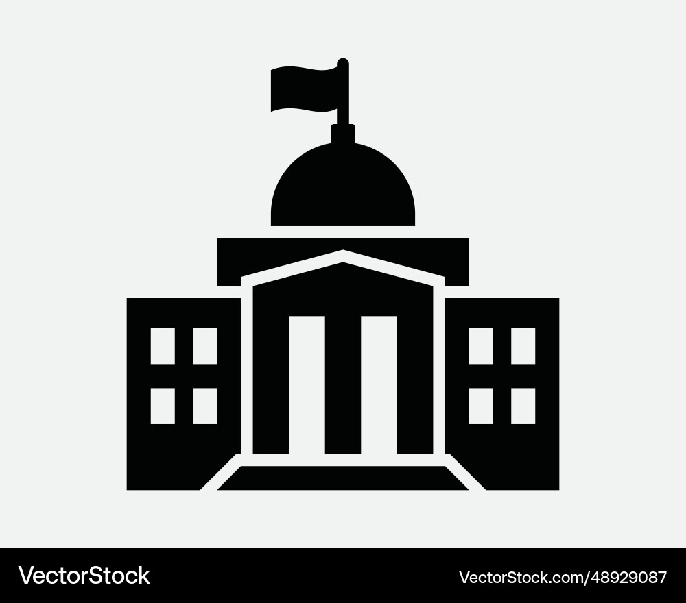 Government Building Icon - Capitol Style Vector Image