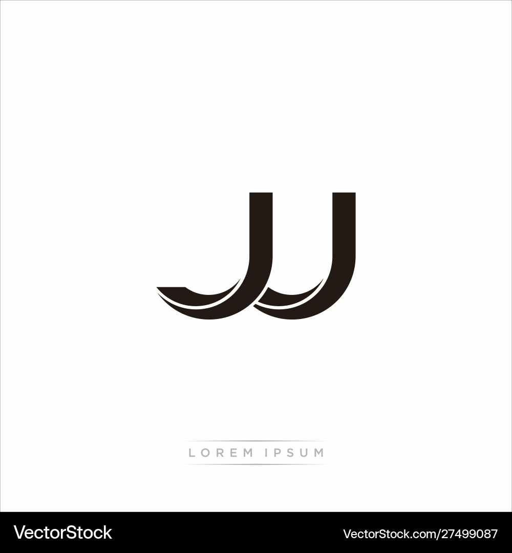 Jj initial letter split lowercase modern monogram Vector Image