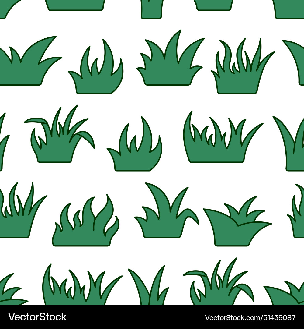 Lawn grass seamless pattern flora garden plant Vector Image