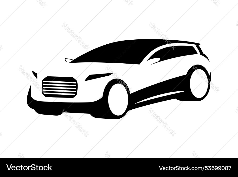 Monochrome icon modern car Royalty Free Vector Image