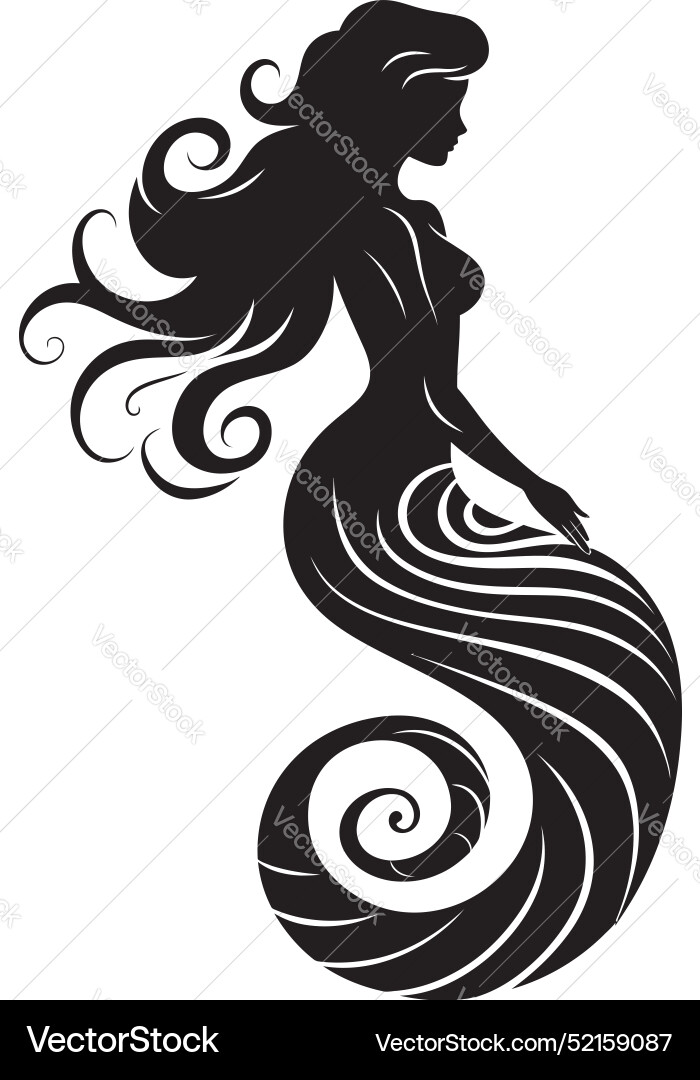 Oceanic elegance mermaid logo magic siren Vector Image