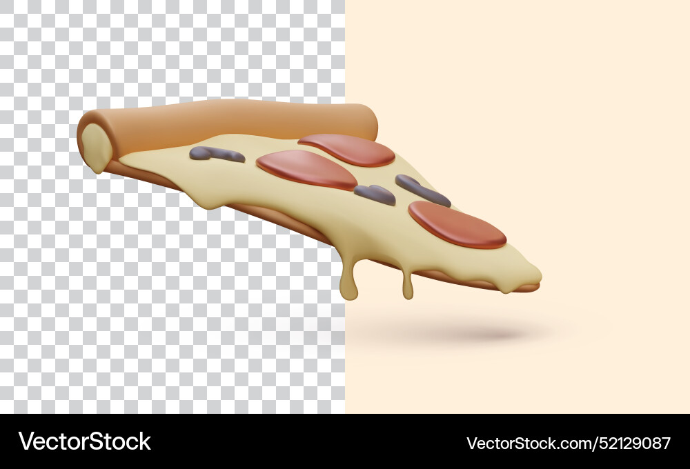 Pizza in realistic style isolated on transparent Vector Image