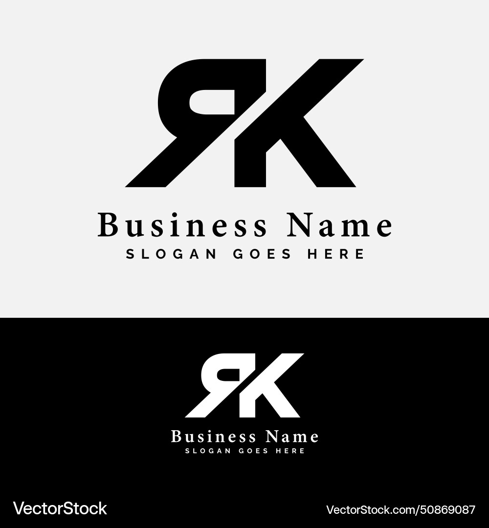 R k rk letter logo alphabet initial icon Vector Image