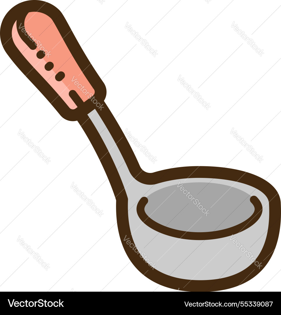 Soup ladle - kitchen and cooking doodle art Vector Image