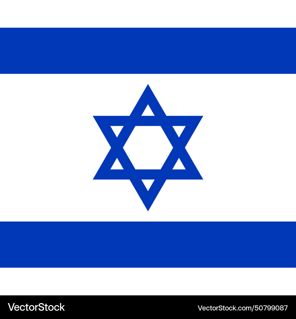 Square flag of israel Royalty Free Vector Image