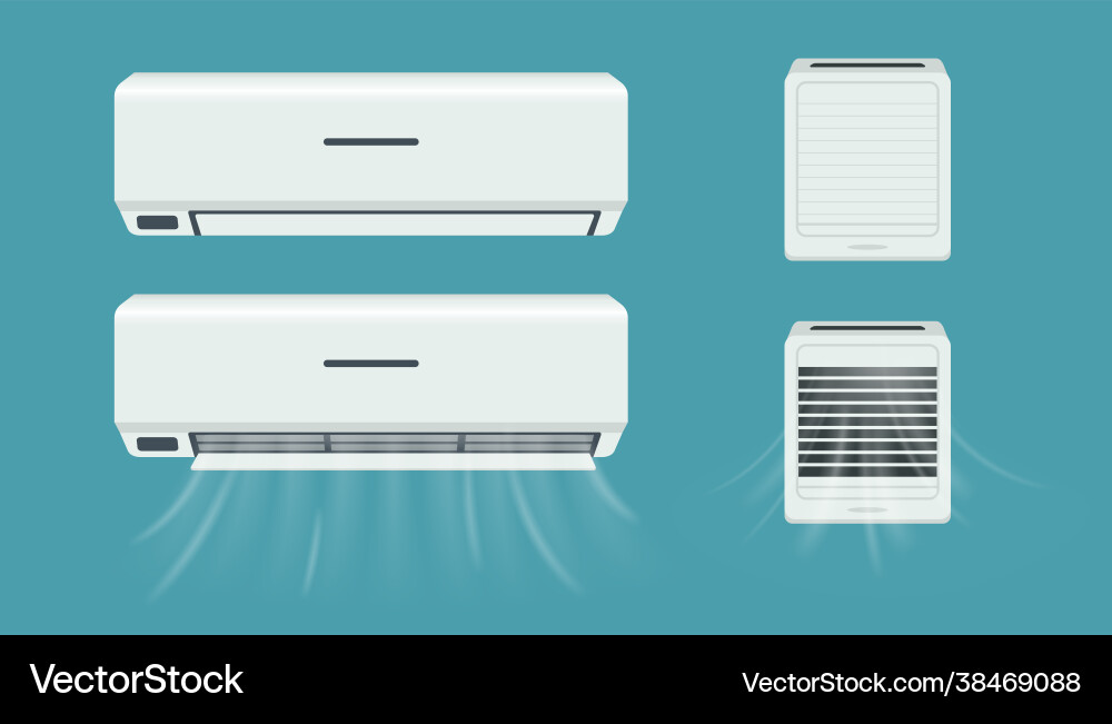Air conditioner and breather cold flow from Vector Image