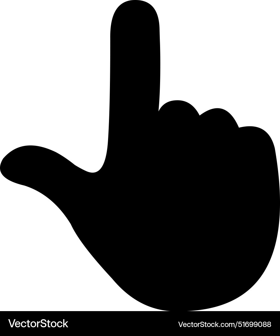 Black silhouette hand finger pointing up Vector Image