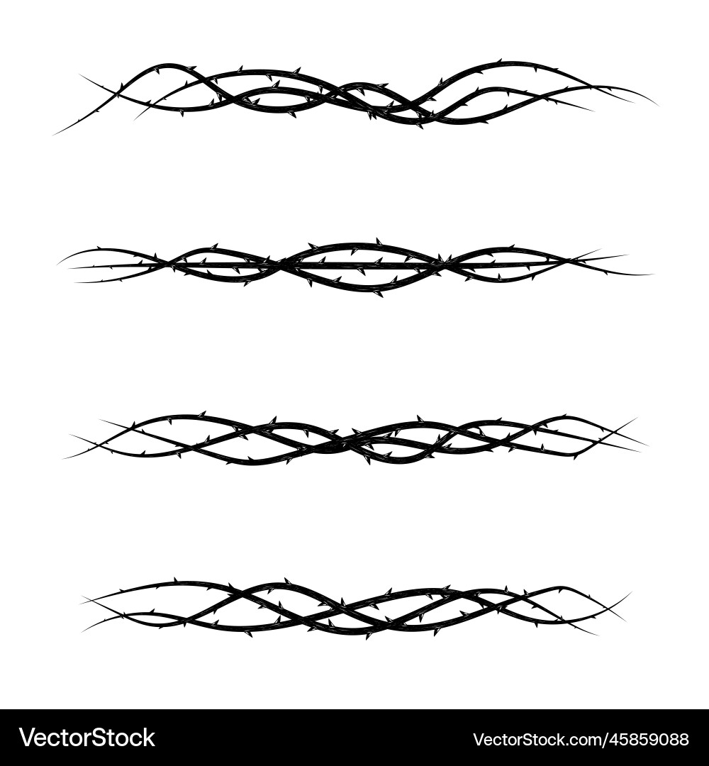 Blackthorn branches with thorns swirl Royalty Free Vector