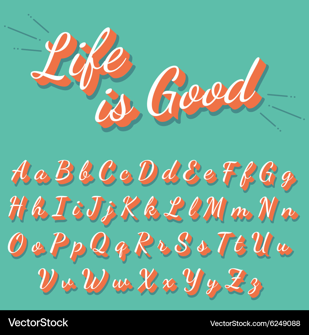 Calligraphy retro alphabet collection Royalty Free Vector