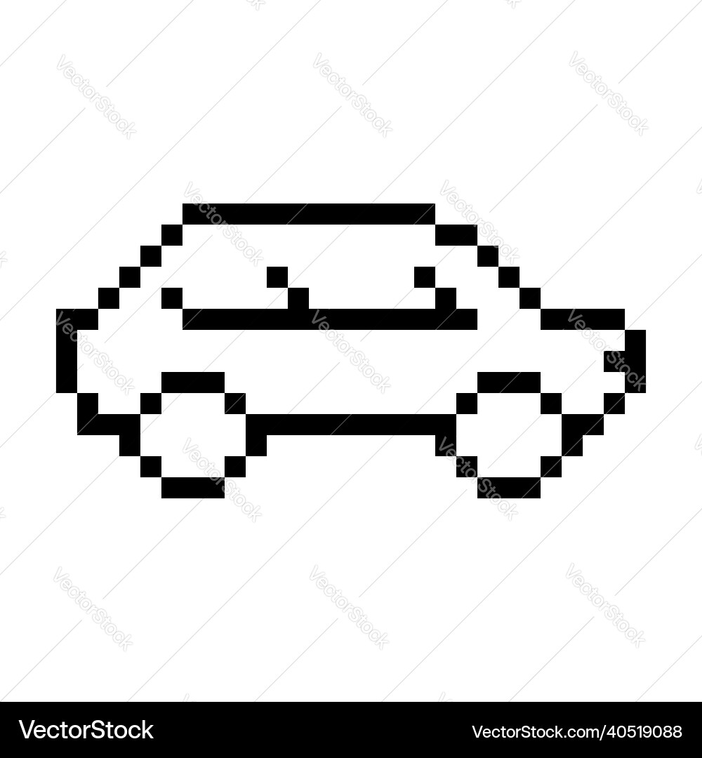 Car icon in pixel style symbol Royalty Free Vector Image