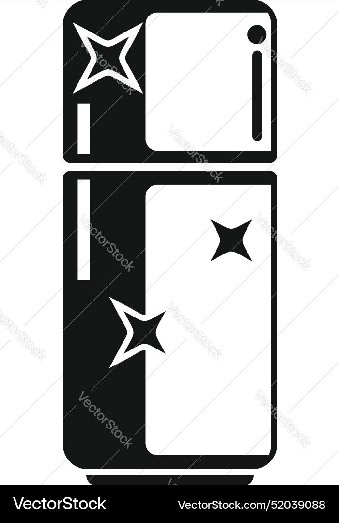 Clean and shiny refrigerator is sparkling Vector Image
