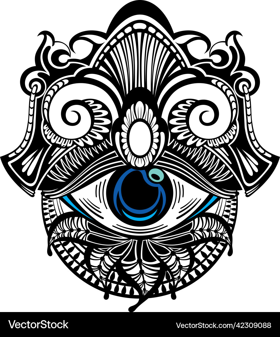 Decorative tattoo eye Royalty Free Vector Image