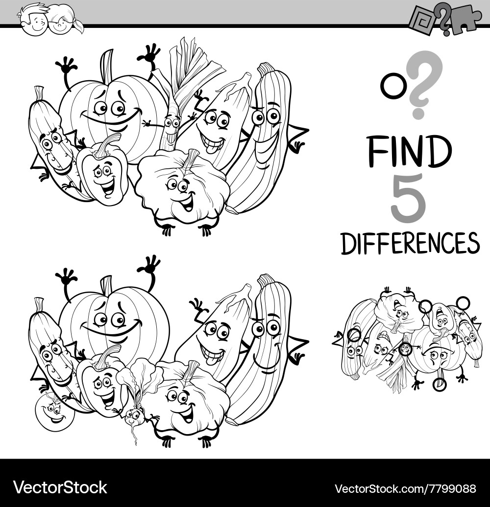 Differences task coloring book Royalty Free Vector Image