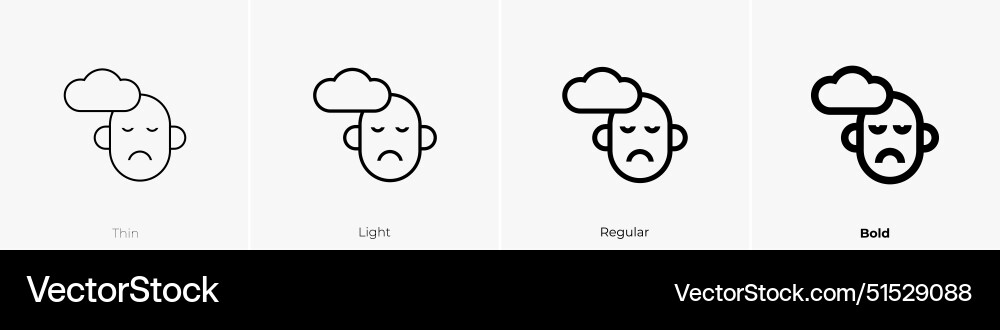 Frustration icon thin light regular and bold Vector Image