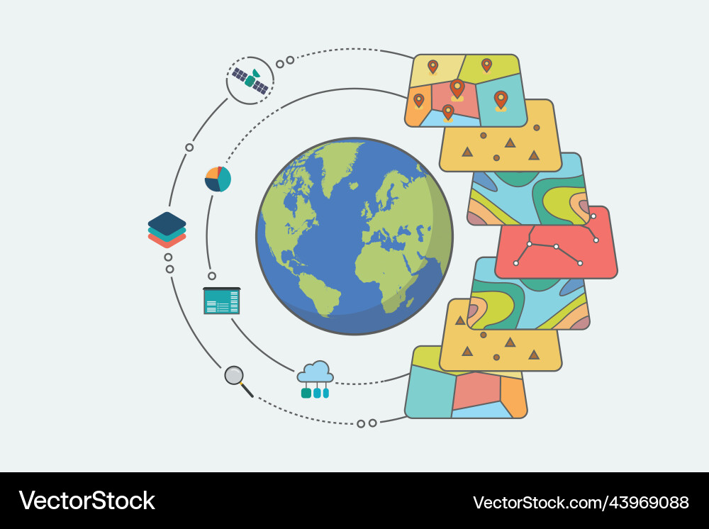 Geographic Data Analysis Royalty Free Vector Image
