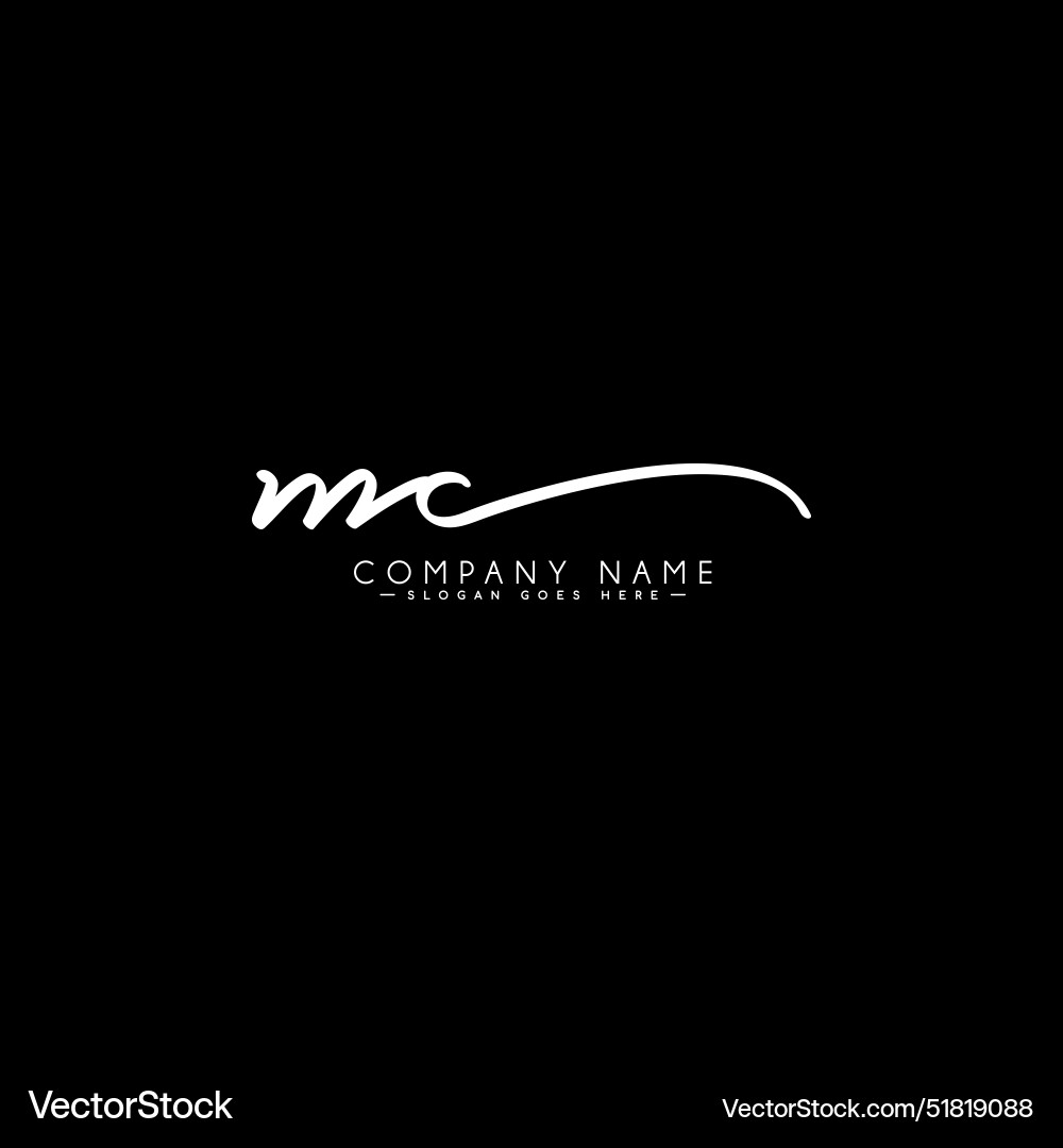 Initial signature logo for letter mc Royalty Free Vector