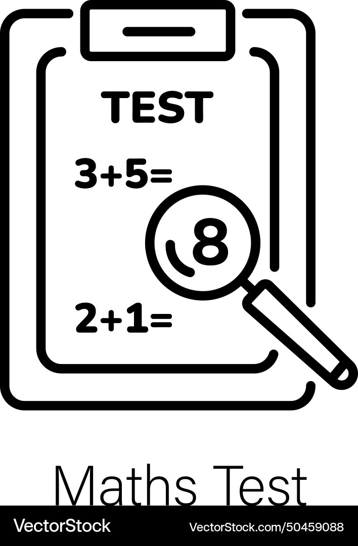 Maths test Royalty Free Vector Image - VectorStock