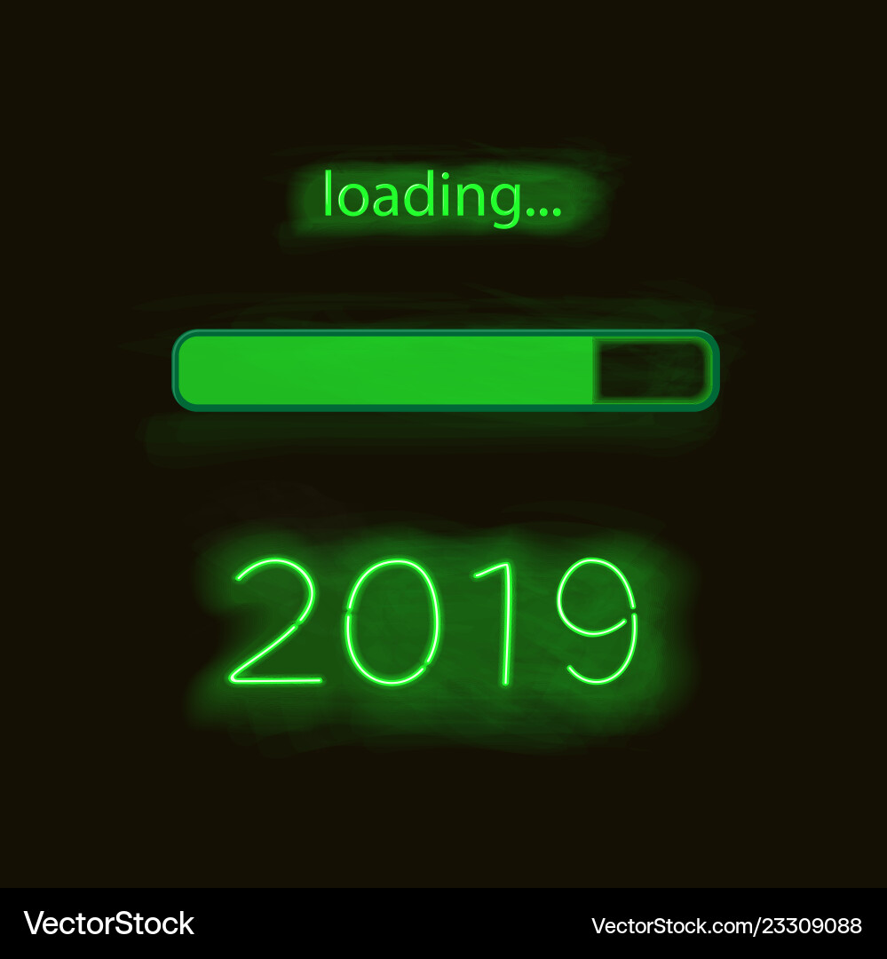 Neon progress bar Royalty Free Vector Image - VectorStock