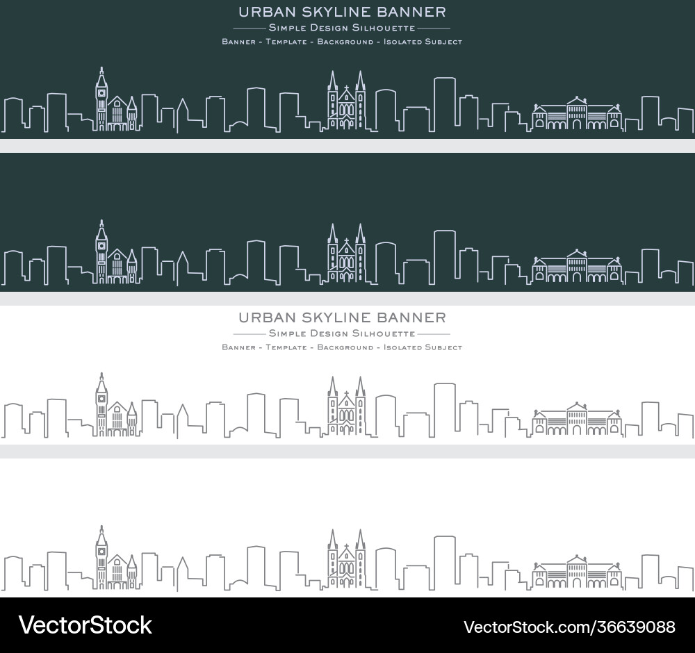Perth single line skyline profile banner Vector Image