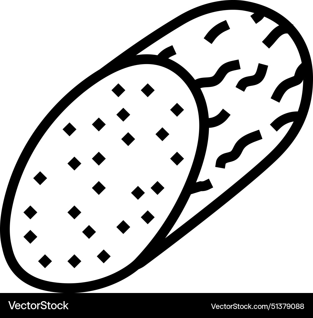 Salami sausage meat line icon Royalty Free Vector Image