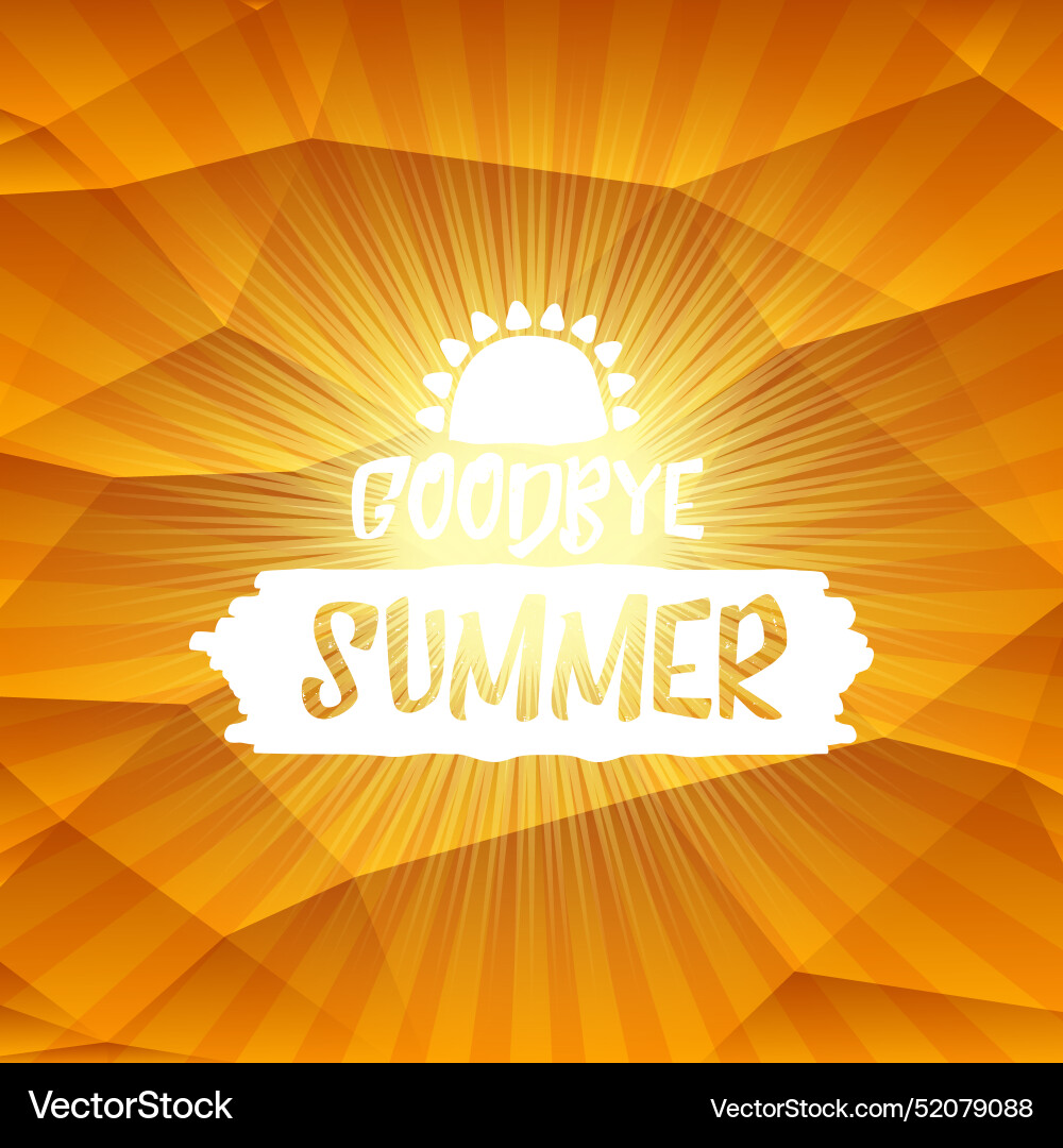 White goodbye summer concept text label Royalty Free Vector