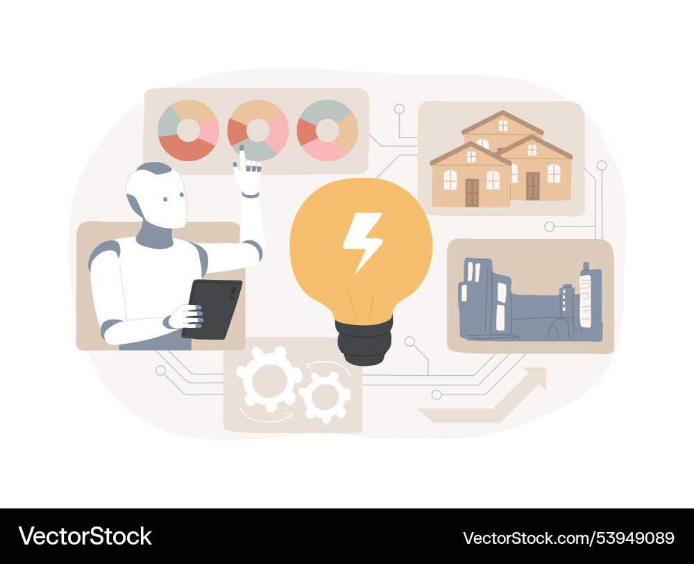 Ai-powered energy consumption analysis abstract Vector Image