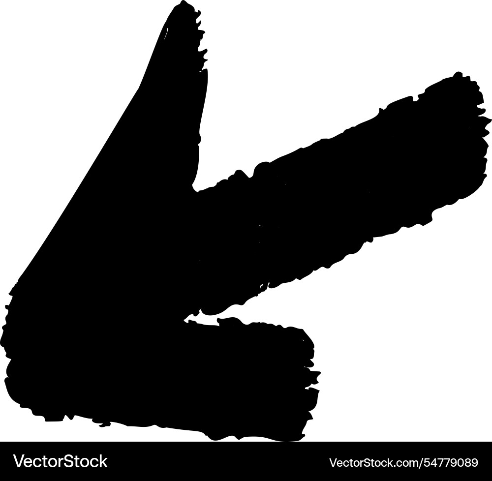 Arrow pointing left brushstroke symbol Royalty Free Vector