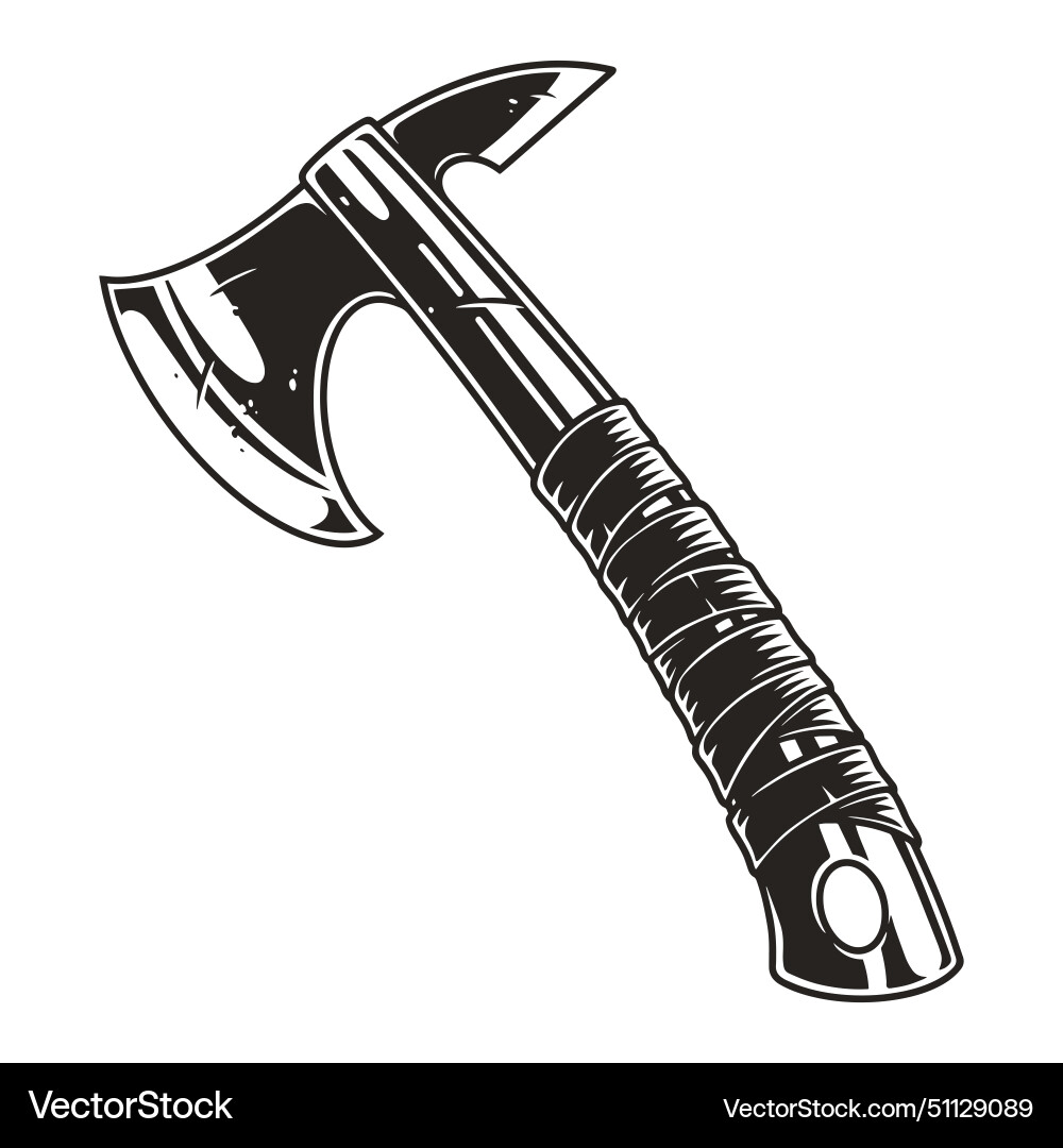 Axe war vintage emblem monochrome Royalty Free Vector Image