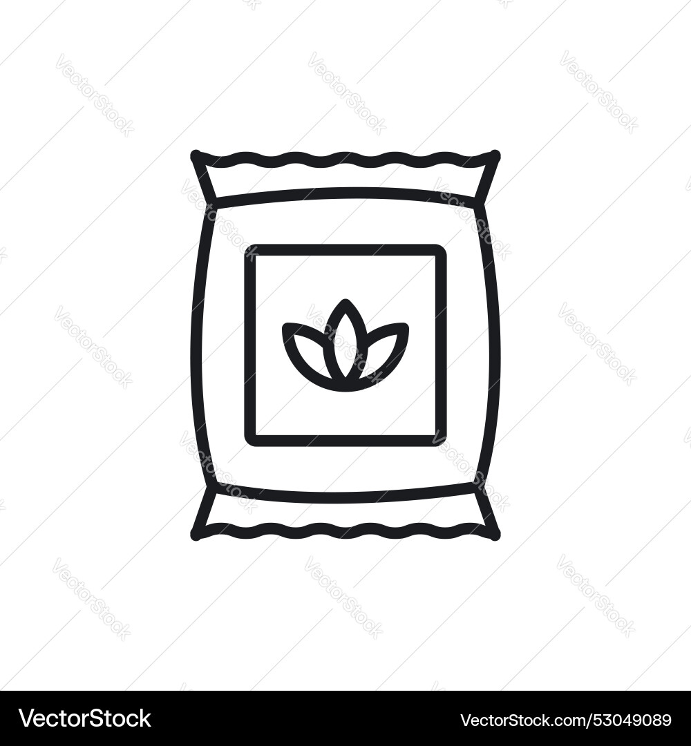 Bag seedling icon isolated on white background Vector Image
