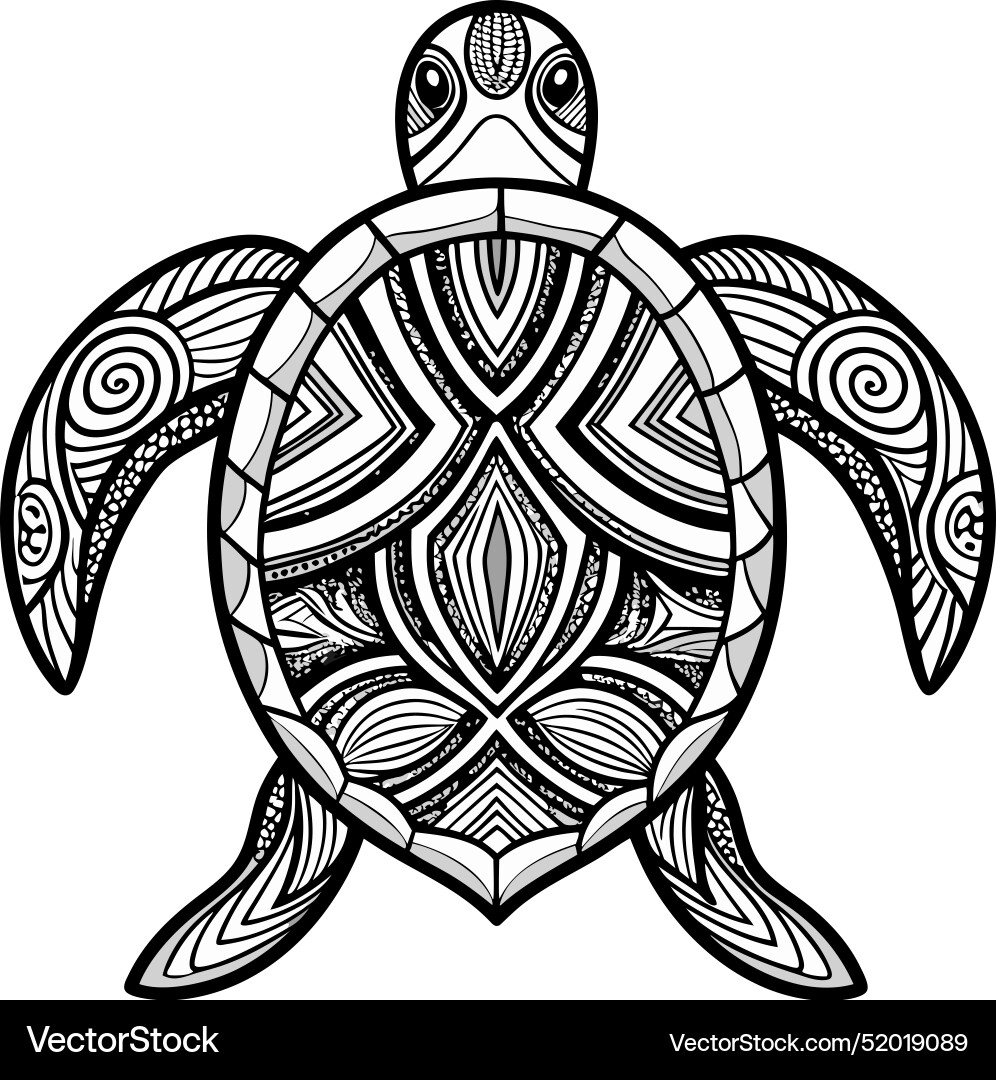 Beautiful turtle mandala arts isolated on white Vector Image
