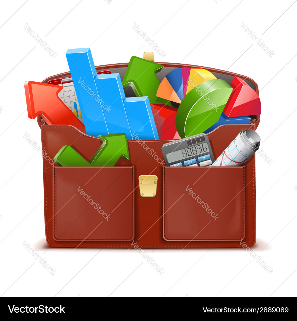 Case with statistics Royalty Free Vector Image